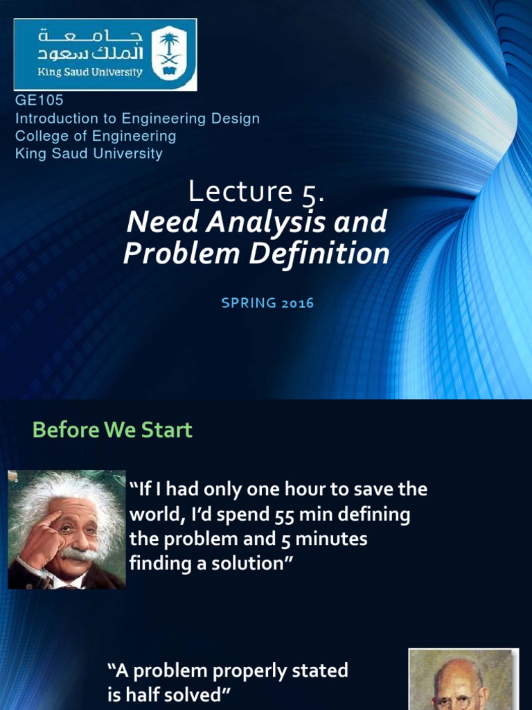 Need Analysis and Problem Definition | PDF | Human Factors And ...