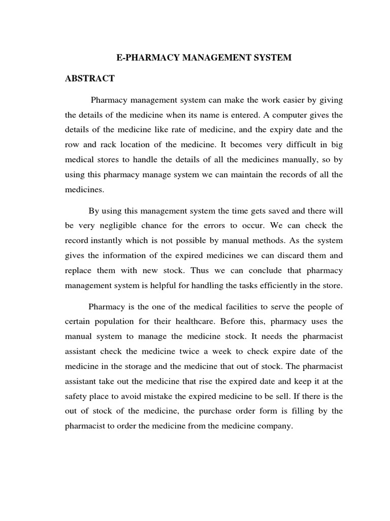 Epharmacy Management System | PDF | Microsoft Sql Server | Microsoft Visual Studio