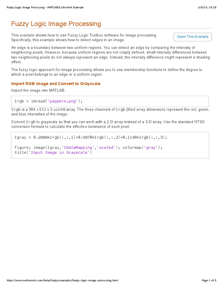 Fuzzy Logic Image Processing - MATLAB & Simulink Example PDF | PDF ...