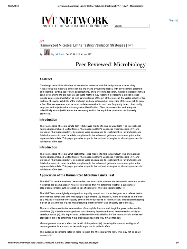Microbial Limits Testing Validation Guide | PDF | Growth Medium ...