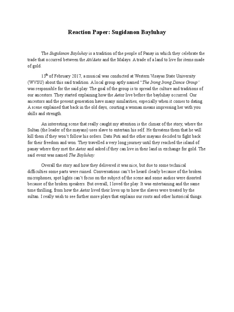 Reaction Paper | PDF | Social Science | Art