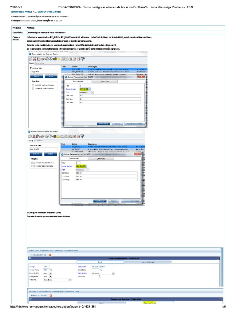 PSIGAPON0093 - Como Configurar o Banco de Horas No Protheus - Linha ...
