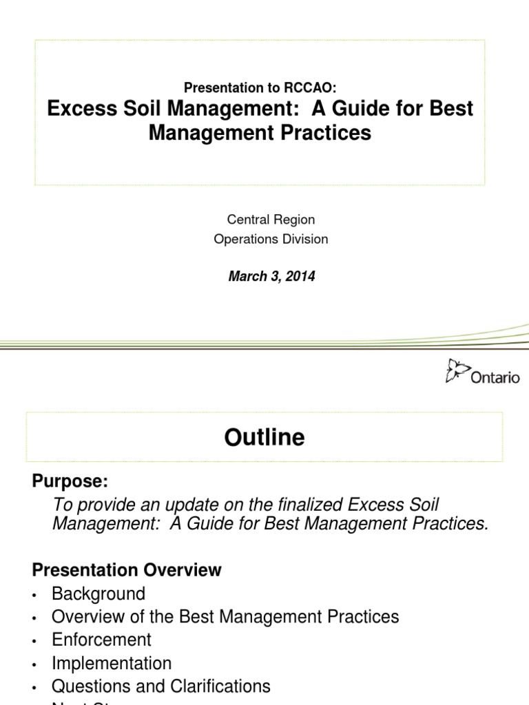 Excess Soil Management: A Guide For Best Management Practices | PDF ...