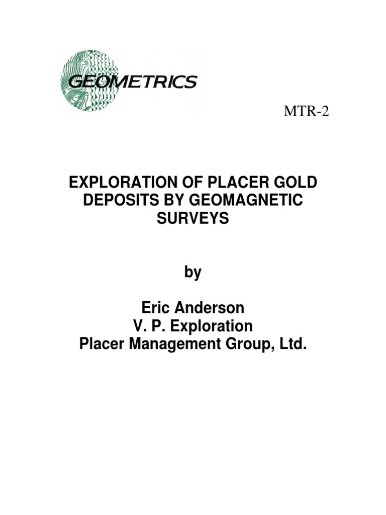 Exploration of Placer Gold Deposits by Geomagnetic Surveys PDF | PDF ...