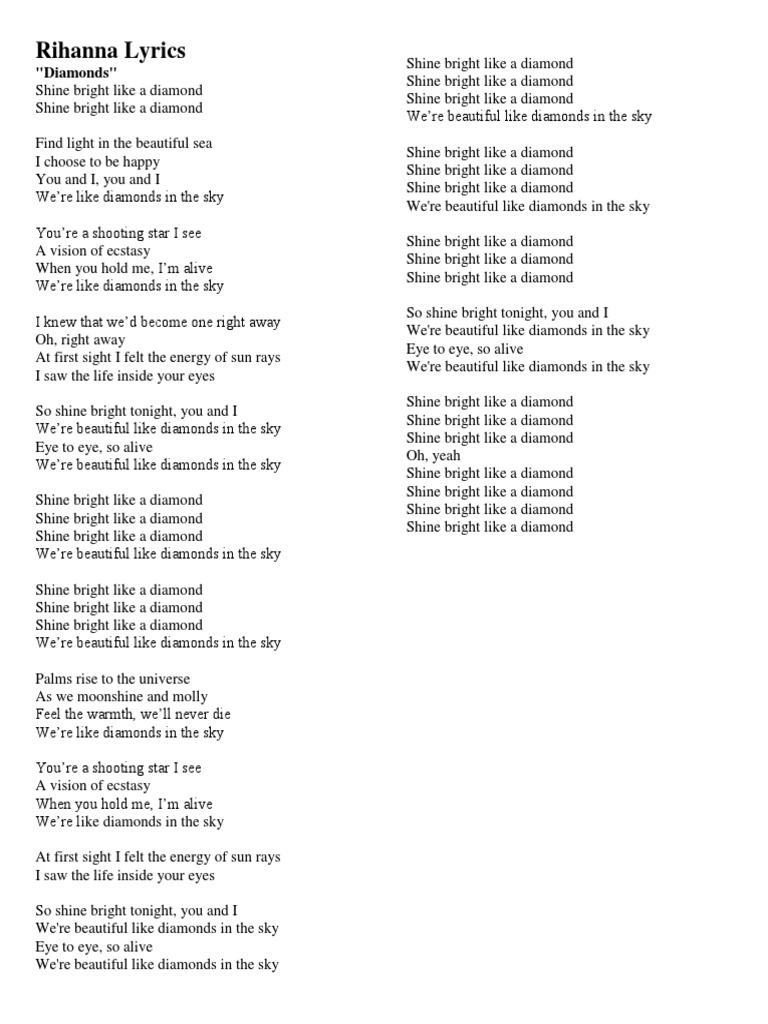 Rihanna Lyrics | PDF | Leisure