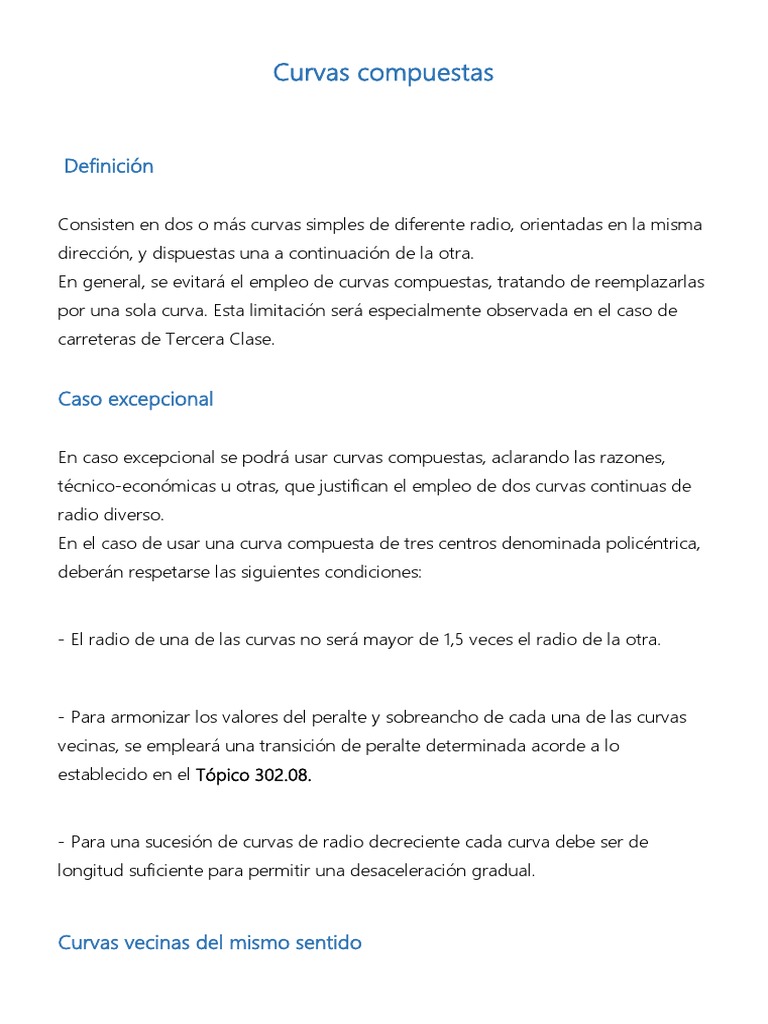 Curvas Compuestas | PDF | Curva | Longitud