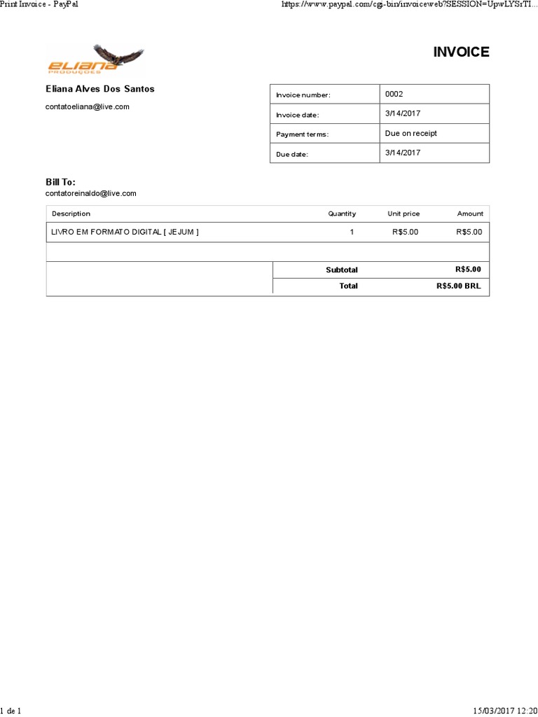 PayPal Invoice #0002 Details | PDF