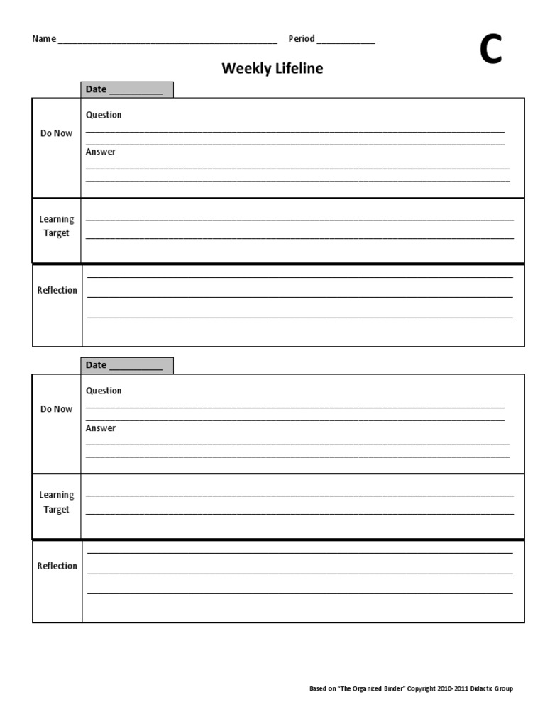 Weekly Lifeline: Date | PDF