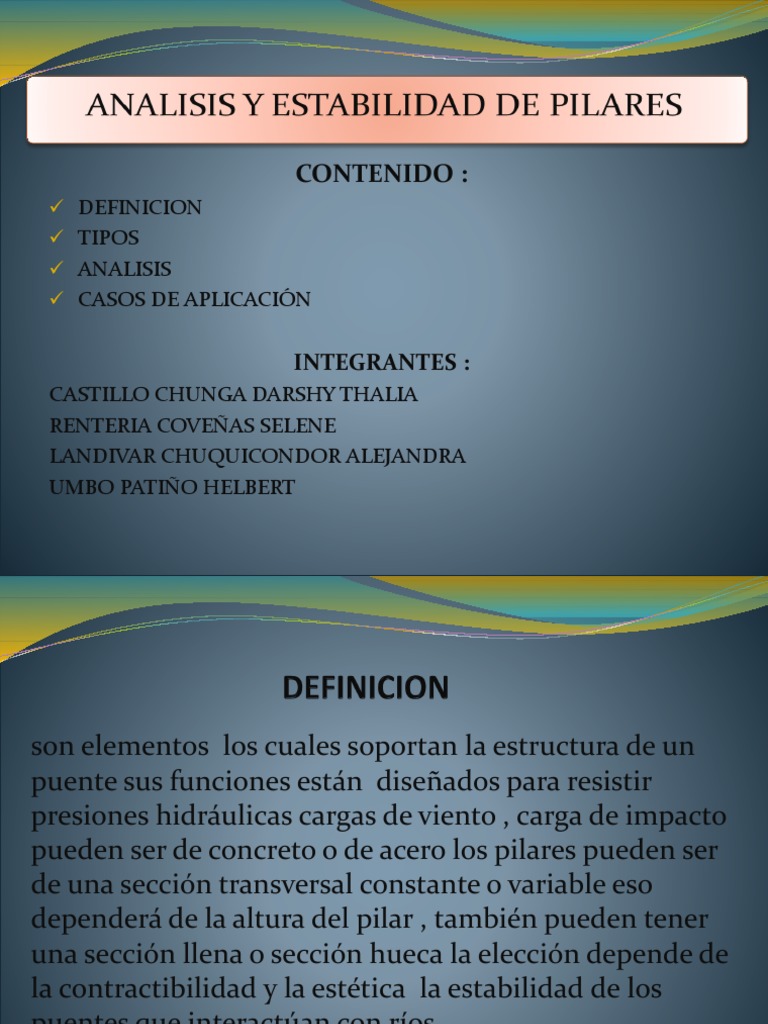 Tipos y Análisis de Pilares de Puentes | PDF | Puente | Diseño ...