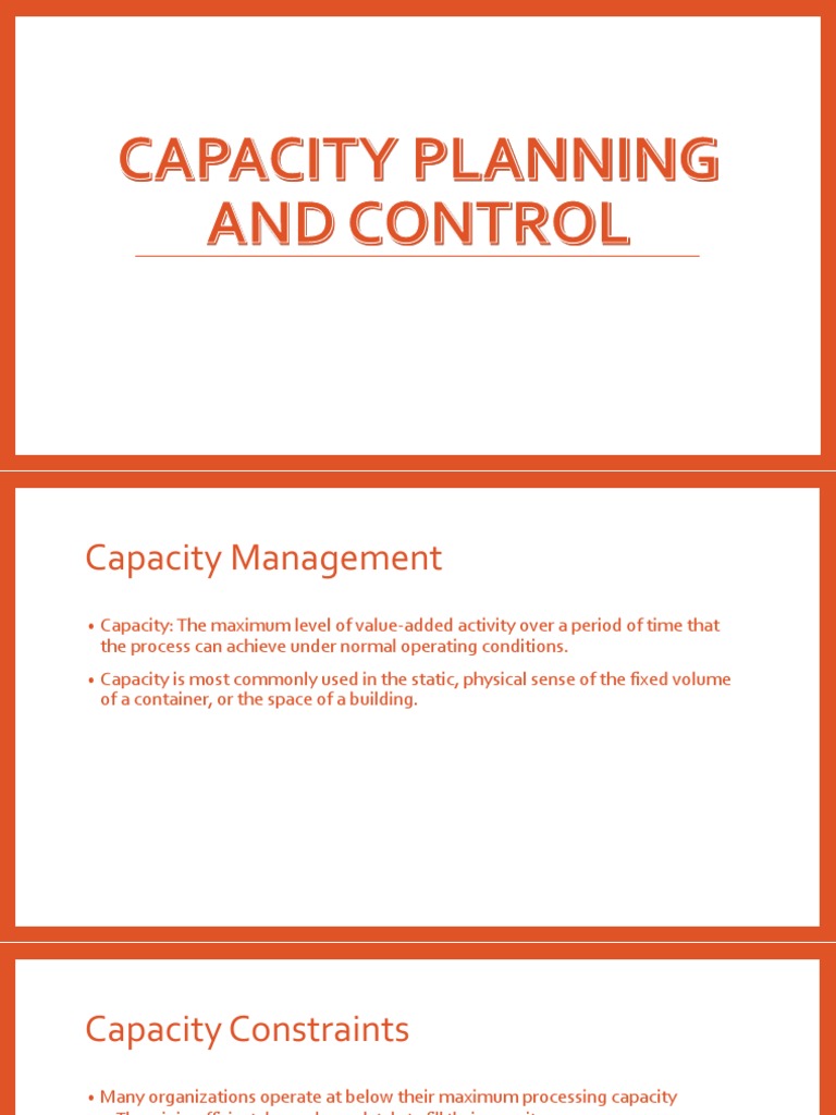 Capacity Planning and Control | PDF | Economics | Business Economics