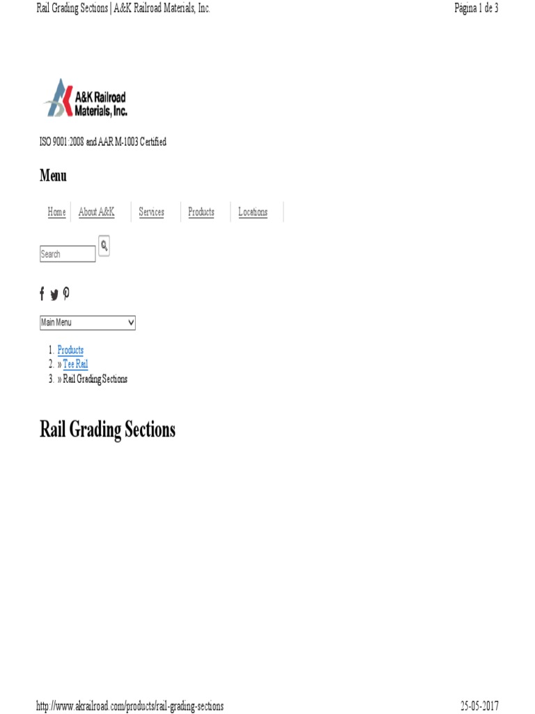 Rail Grading Sections: ISO 9001:2008 and AAR M-1003 Certified | PDF