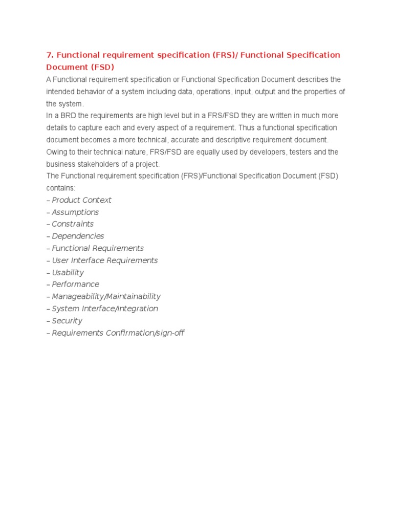Functional Requirement Specification | PDF