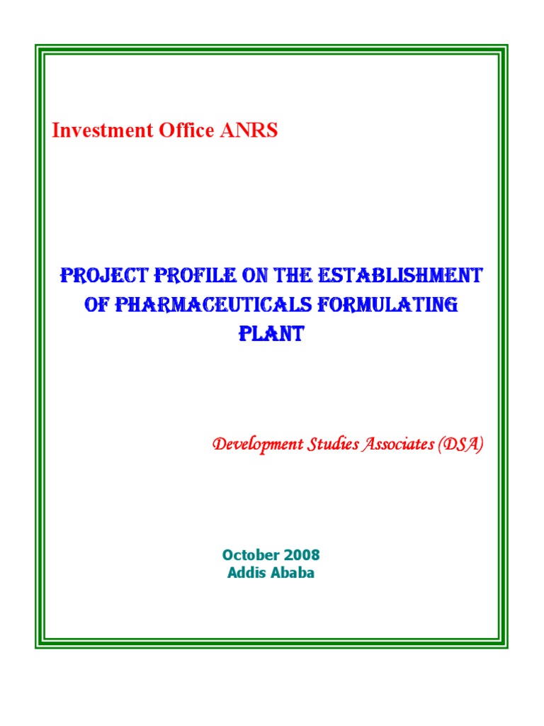 Pharmaceutical Formulating Plant | PDF | Expense | Working Capital