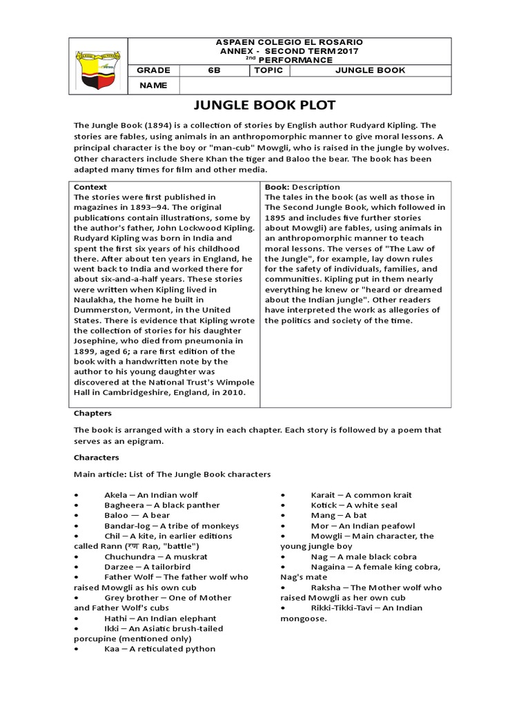 Jungle Book | PDF | The Jungle Book Characters | The Jungle Book