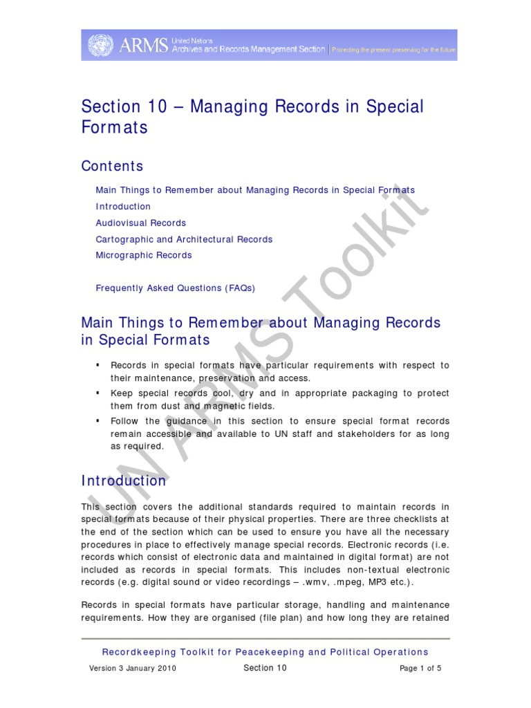 Managing Records Special Format | PDF | Microform | Compact Disc