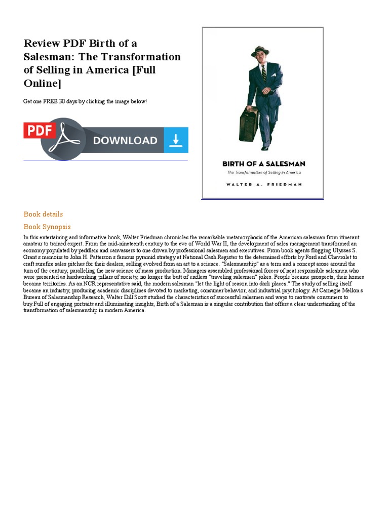 Birth of A Salesman The | PDF | E Books | Marketing