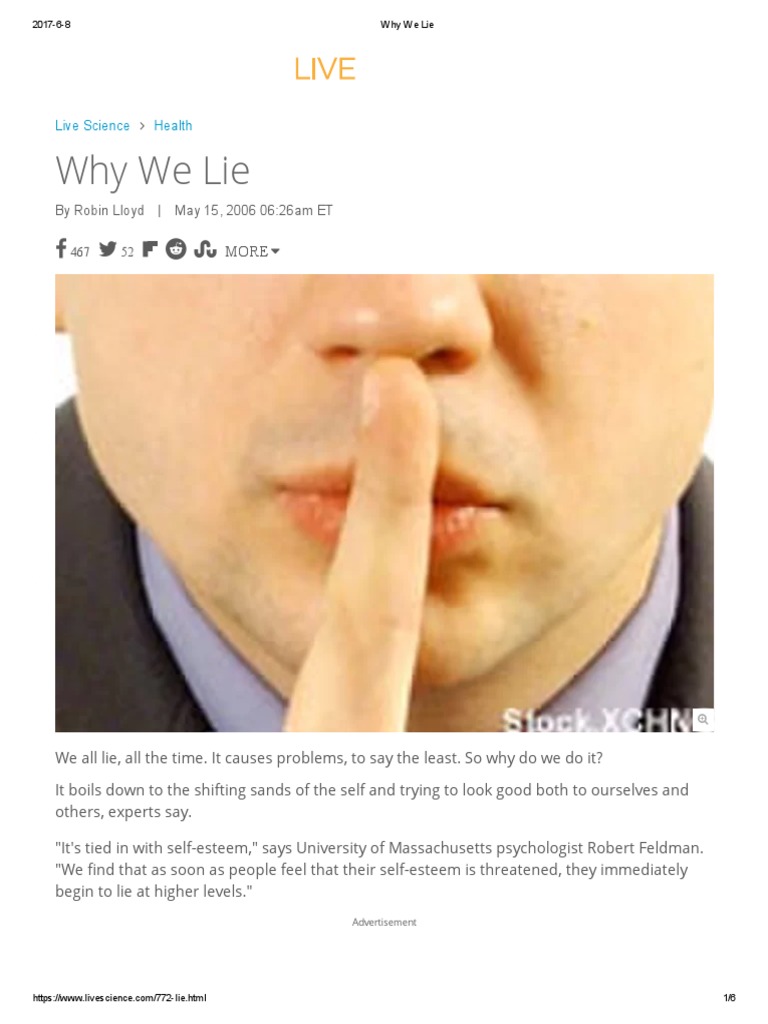 Why We Lie | PDF | Deception | Lie