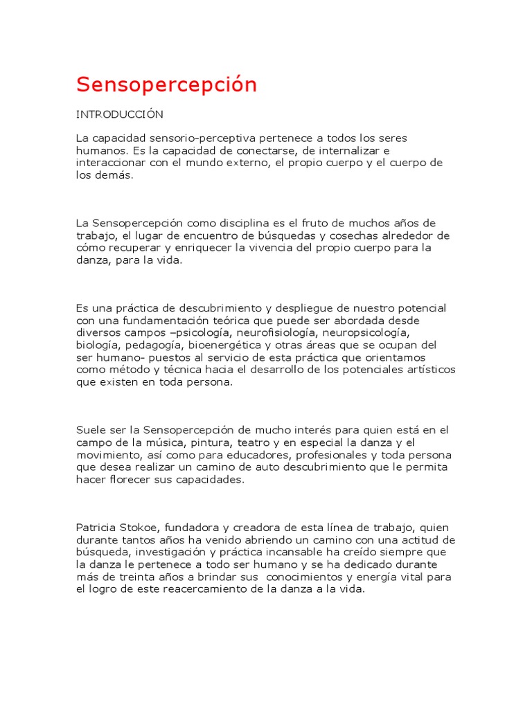 Sensopercepcion Articulo Marina Kubbay | Descargar gratis PDF | Percepción | Músculo