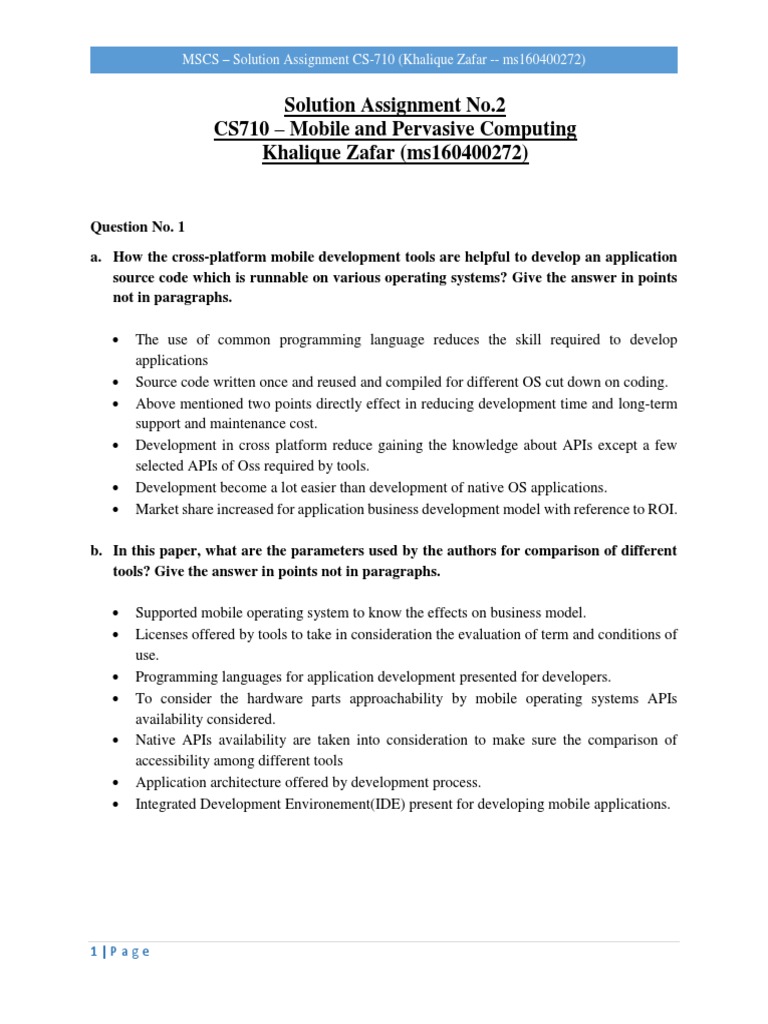 Solution Assignment 02 CS 710 | PDF | Software Engineering ...