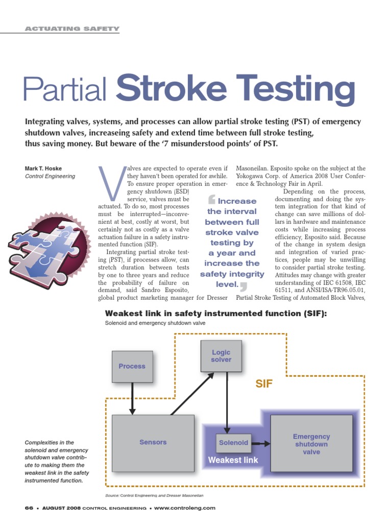Partial Stroke Testing | PDF | Systems Engineering | Engineering