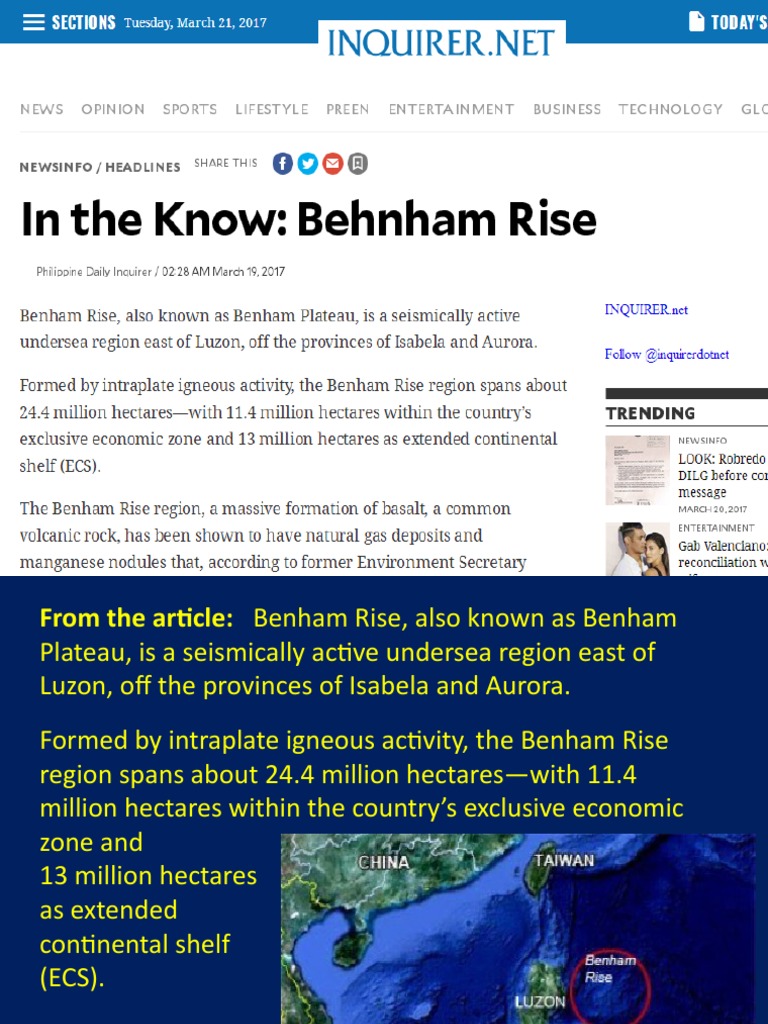 In The Know Benham Rise | PDF | United Nations Convention On The Law Of ...