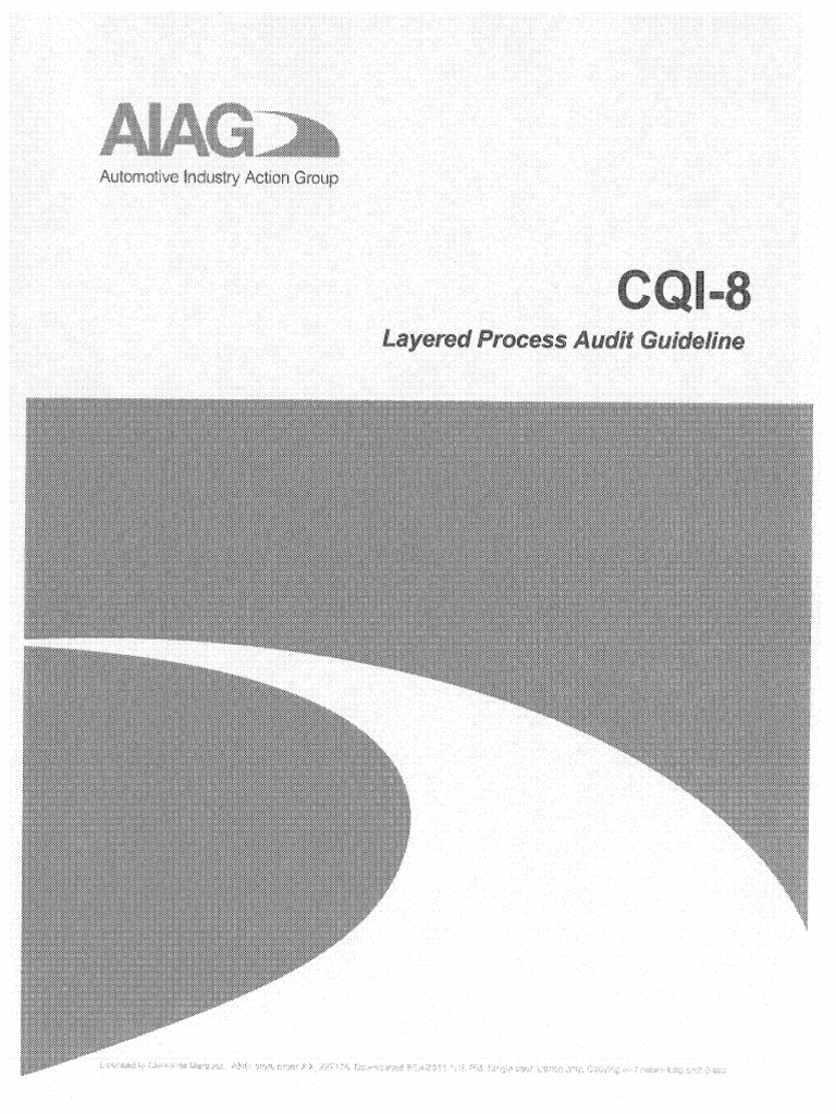Layered Process Audit Guideline CQI-8 | PDF