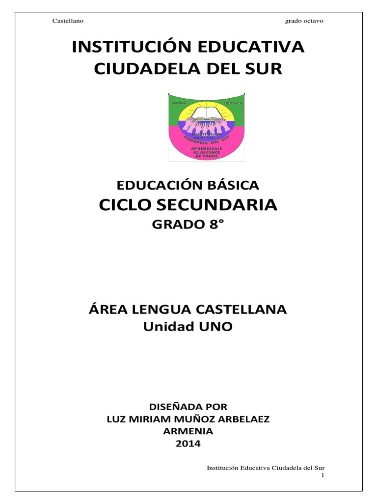 Guia Uno de Octavo Castellano 2014 | PDF | Science | Ciencia filosófica
