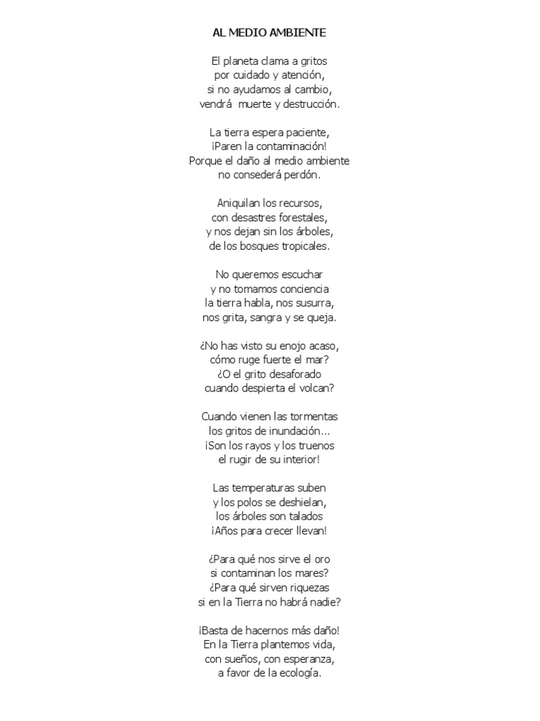 Poema Al Medio Ambiente