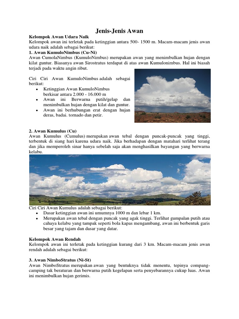 Jenis Awan | PDF