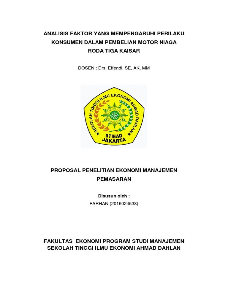 Proposal Skripsi Manajemen Pemasaran | PDF