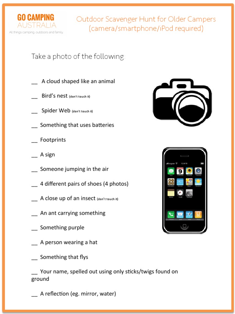 Outdoors Photo Scavenger Hunt | PDF
