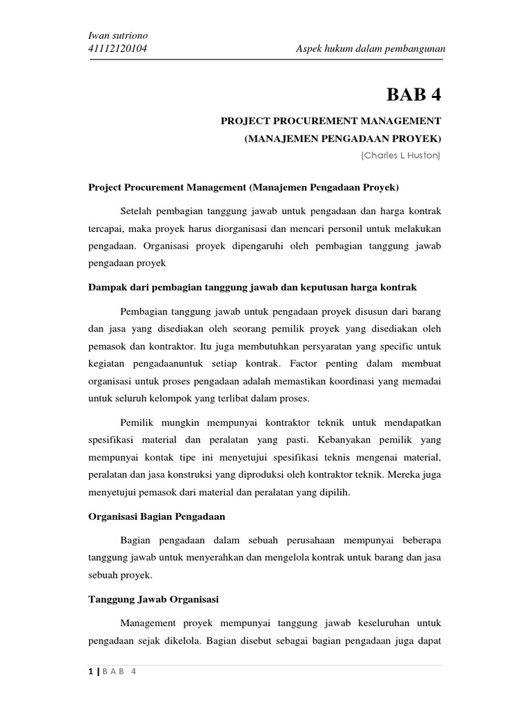 Project Procurement Management | PDF