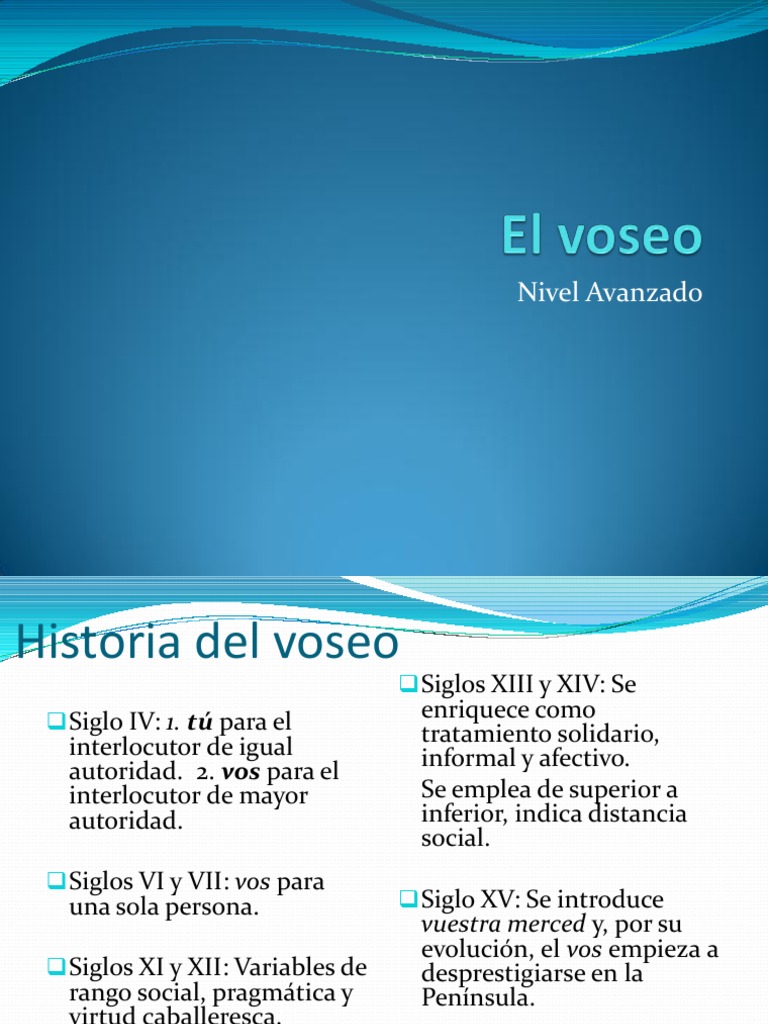 El Voseo-Español Avanzado | PDF | Américas | Lengua española