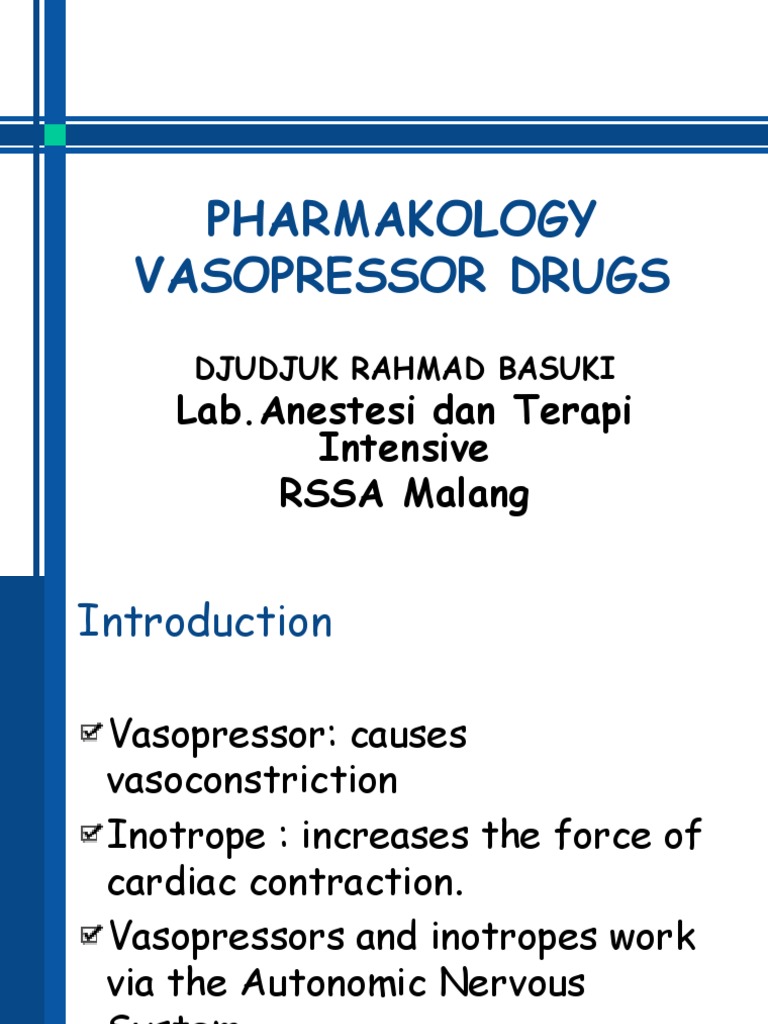 Farmakologi Obat Vasopresor | PDF | Vasodilation | Shock (Circulatory)