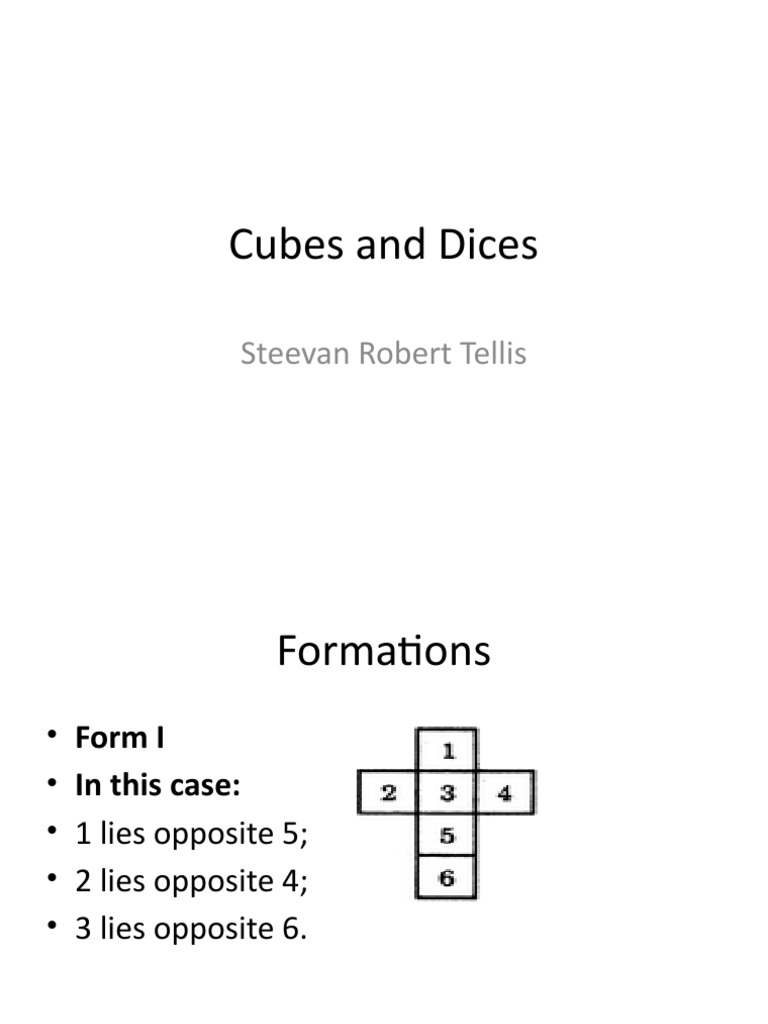 Cubes and Dices: Steevan Robert Tellis | PDF | Leisure