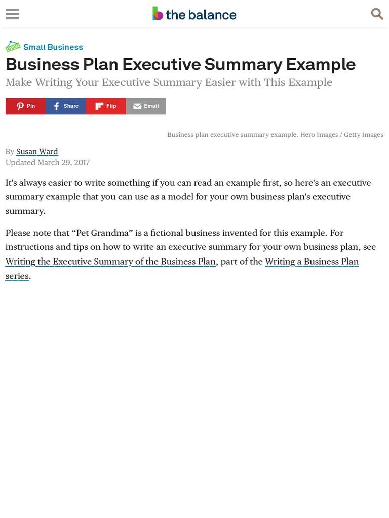 Executive Summary Business Plan
