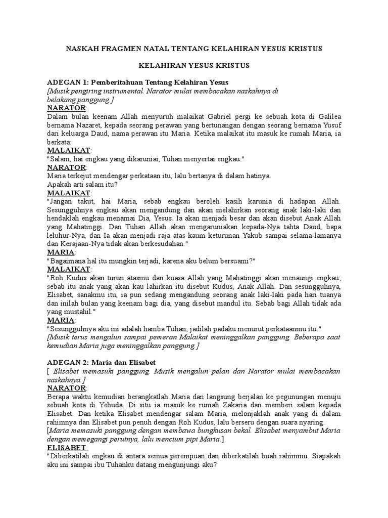 Naskah Fragmen Natal Tentang Kelahiran Yesus Kristus | PDF