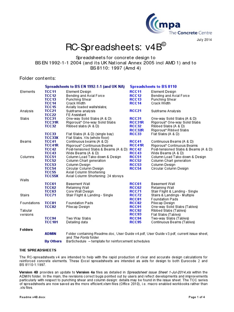 Readme v4B PDF | PDF | Microsoft Excel | Spreadsheet