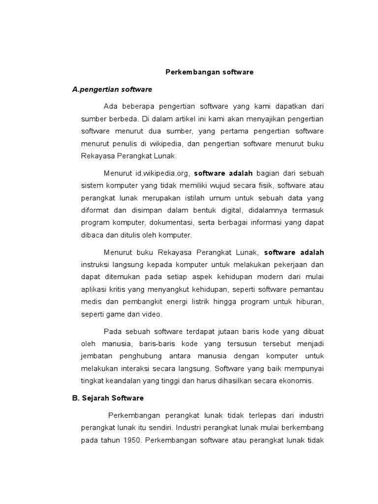 Sejarah Perkembangan Software dari Era ke Era | PDF