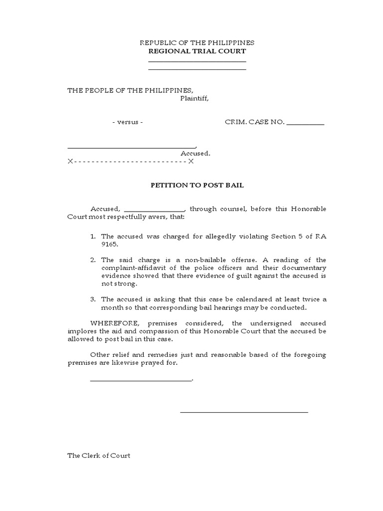 Motion To Post Bail | PDF