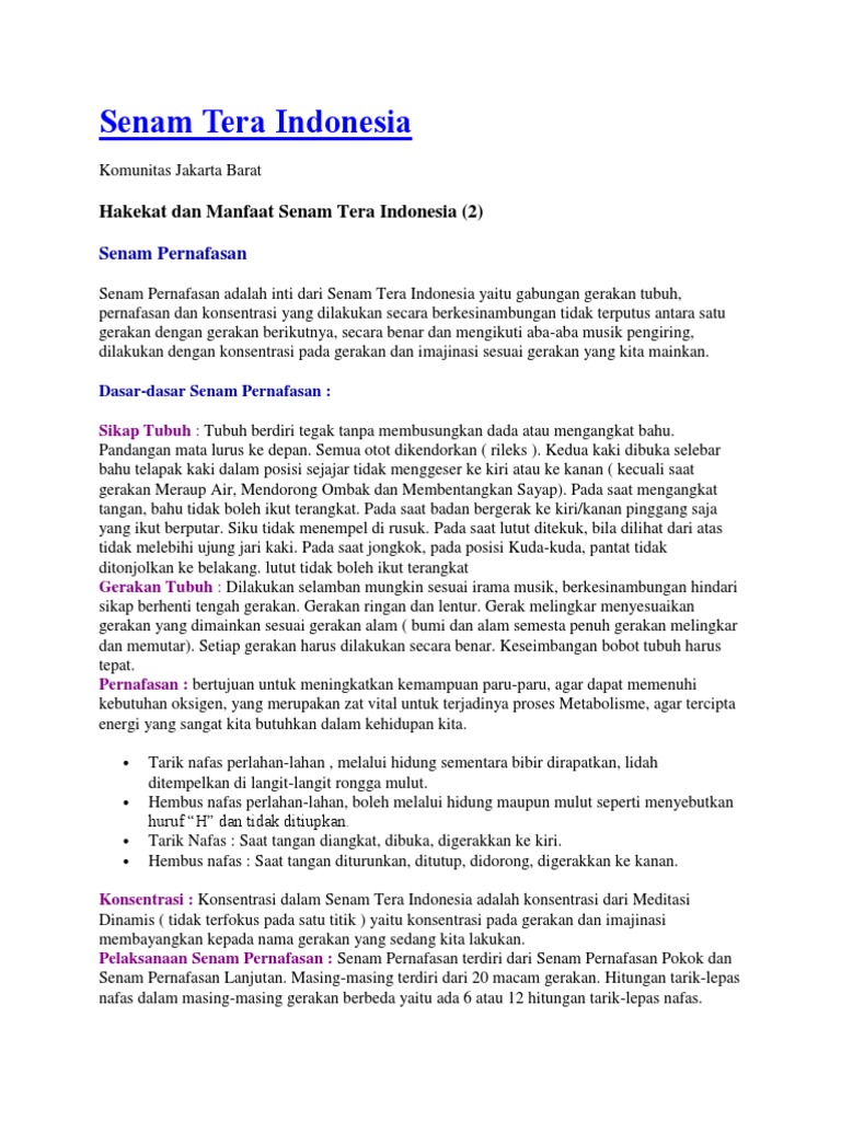 Senam Tera Indonesia | PDF