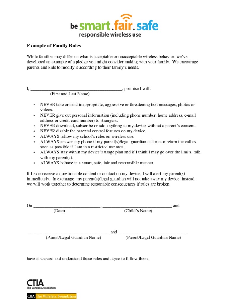 Example of Family Rules | PDF