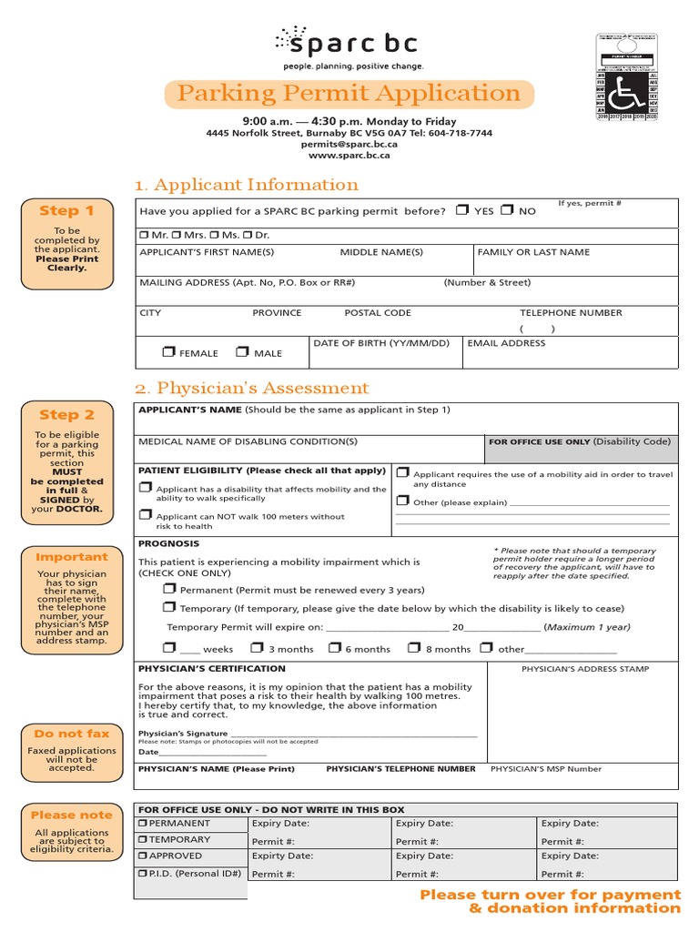 Parking Permit Application: 1. Applicant Information | PDF | Money ...