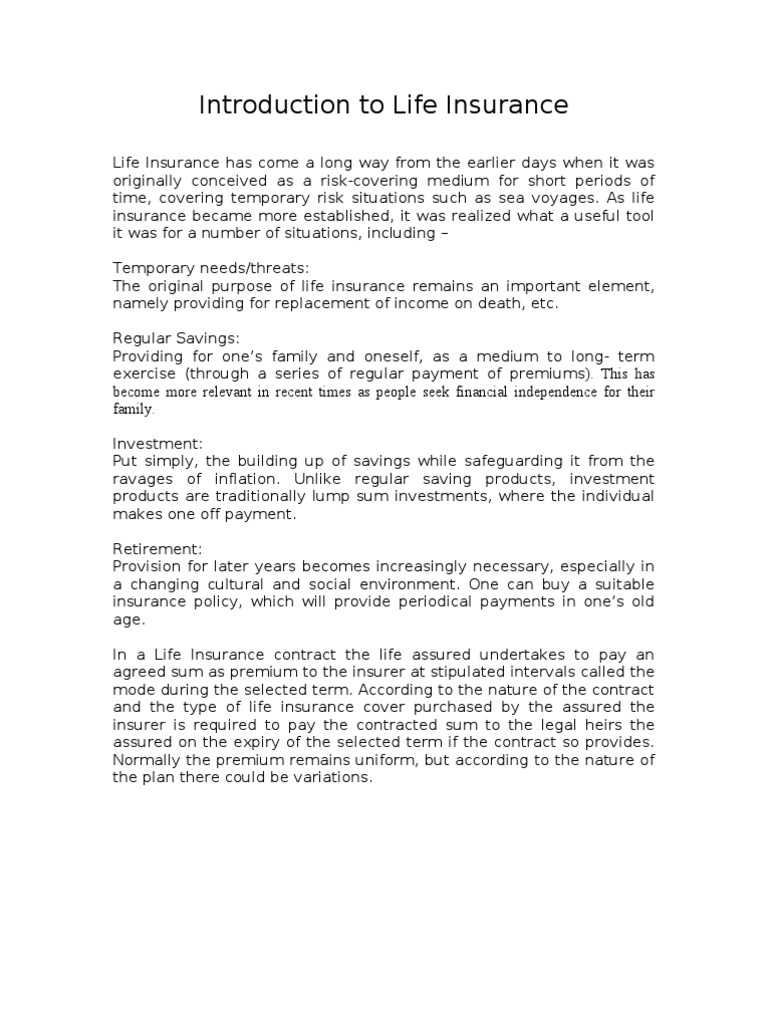 Introduction to Life Insurance Benefits | PDF | Life Insurance | Insurance