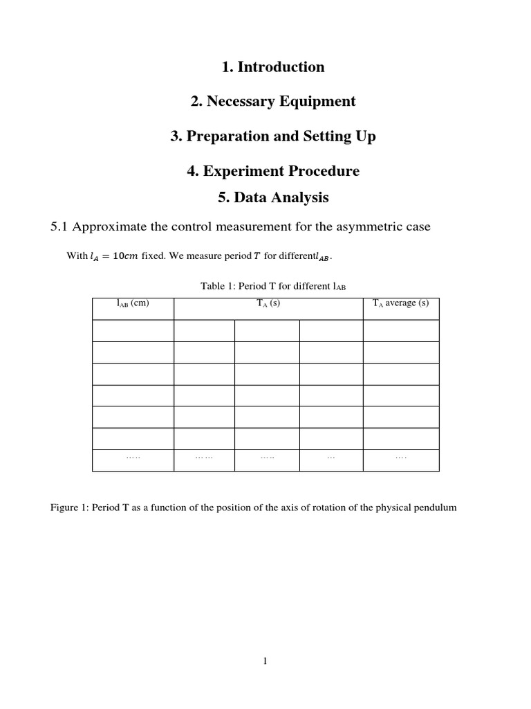 Experiment 5 - Reversible Pendulum | PDF