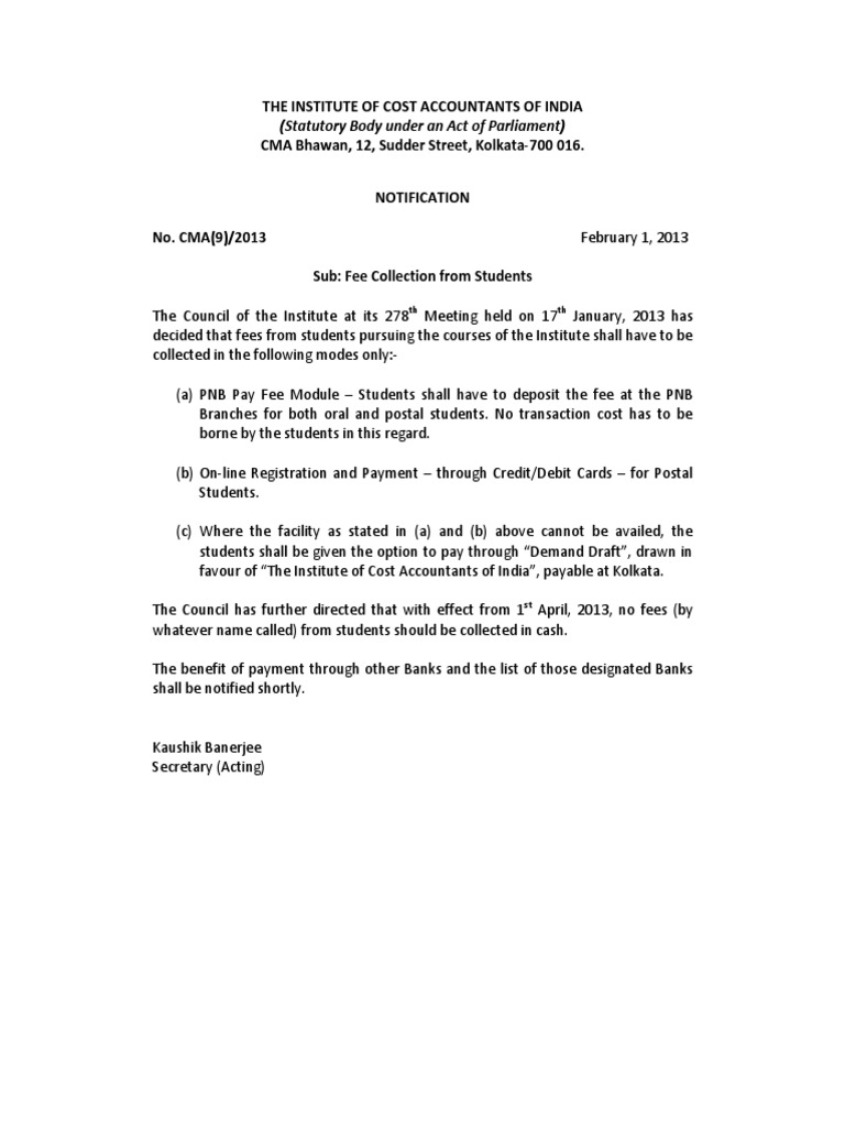 Fee Collection | PDF