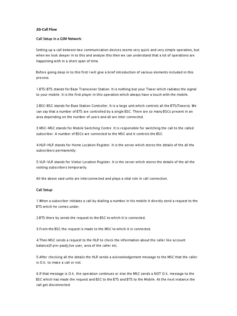 2G-Call Flow | PDF | Software Defined Radio | Data Transmission