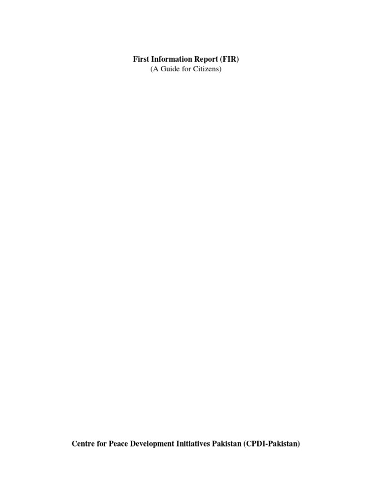 Fir (First Information Report) | PDF | Crime & Violence | Crime Thriller