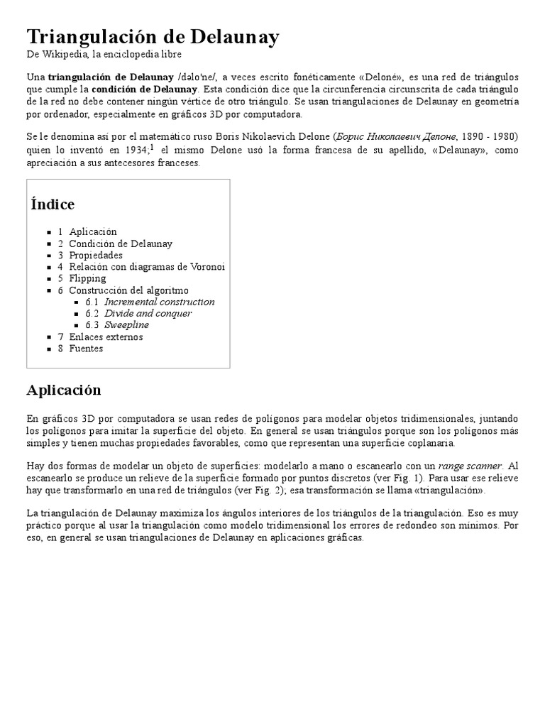 Triangulación de Delaunay | PDF | Espacio | Geometría euclidiana