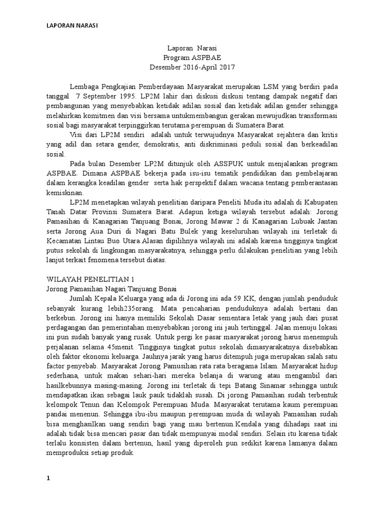 Laporan Narasi | PDF